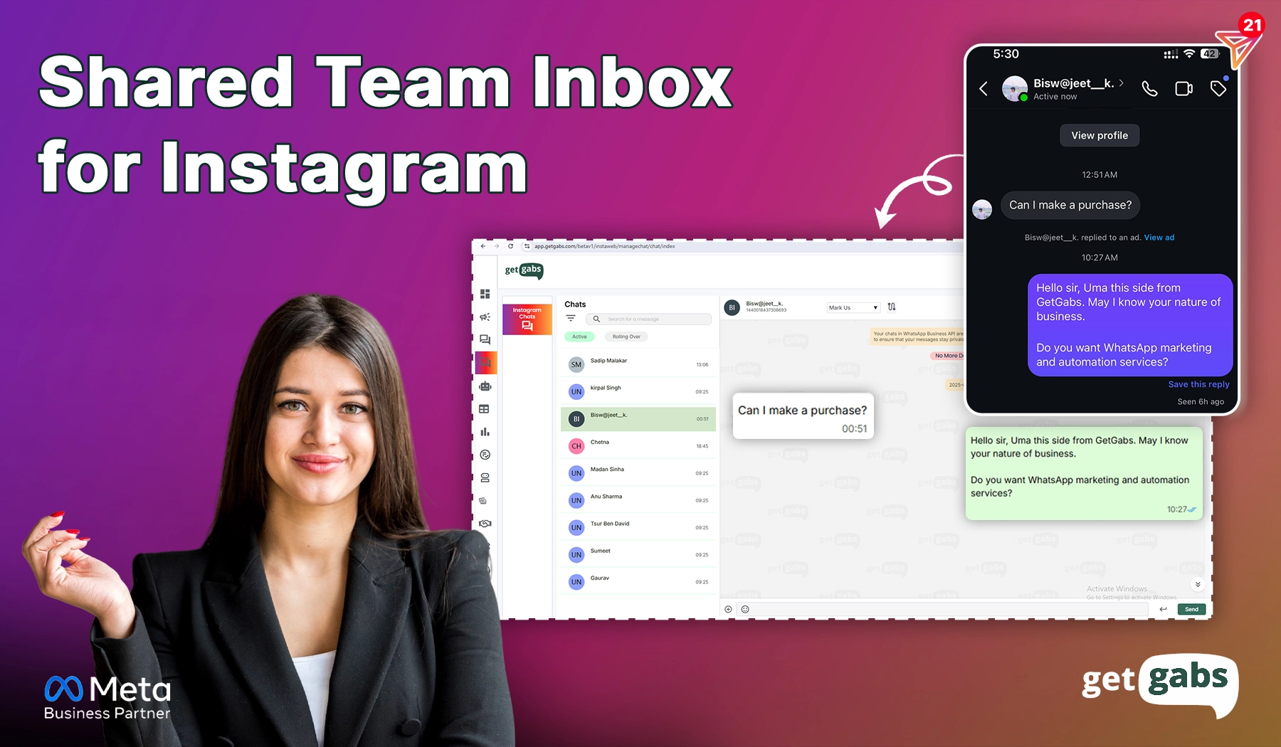 Now Manage Instagram Chats in Shared Inbox with Getgabs
